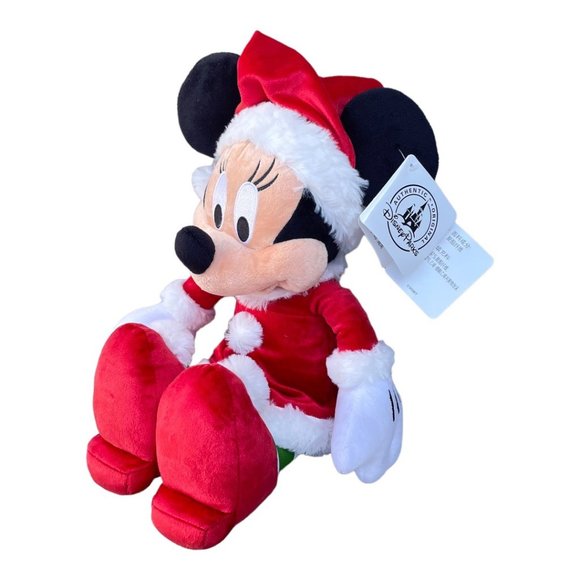 Disney | Toys | Disney Parks Santa Minnie Mouse Holiday Plush With ...